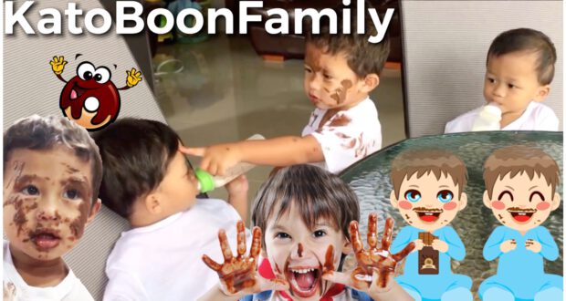 Baby Kato meets the twins who stole the chocolate? - Kato Boon Family