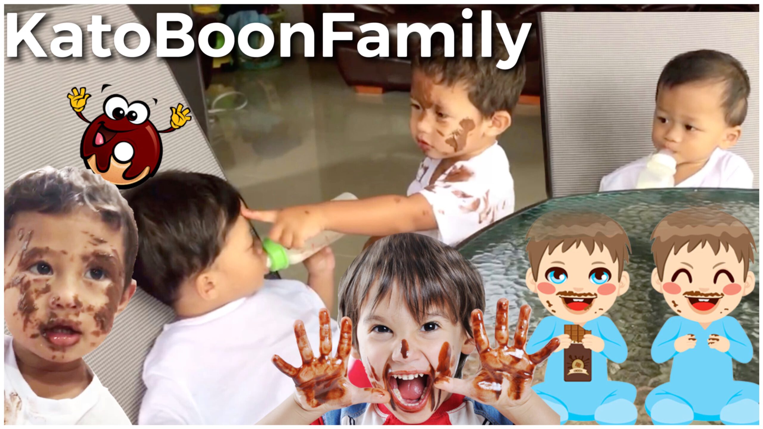 Baby Kato meets the twins who stole the chocolate? - Kato Boon Family