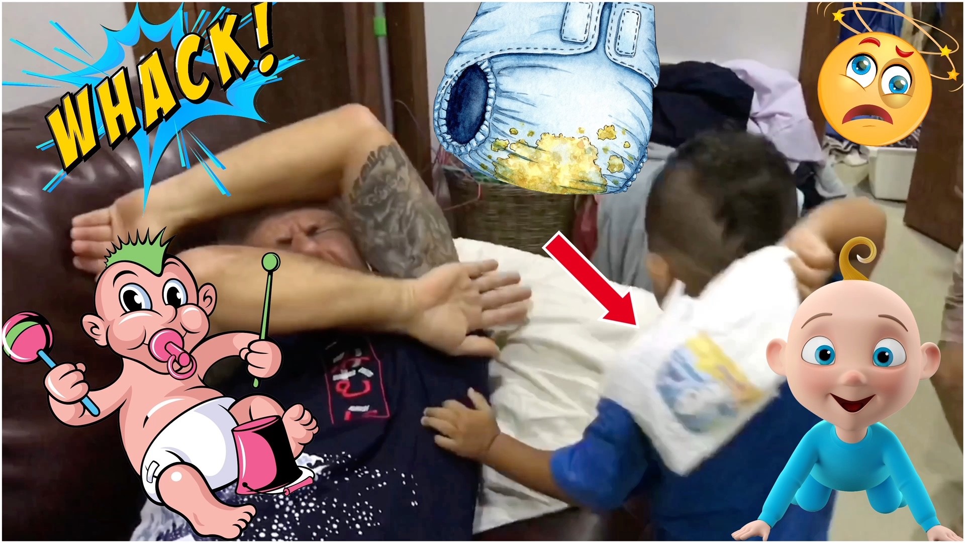 Kato Kid Dirty Diaper Prank on Dad. - Kato Boon Family
